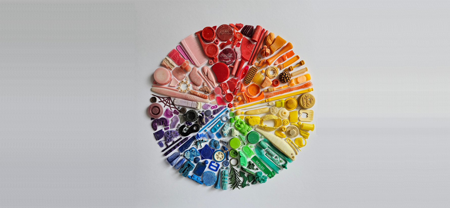 Smartie Lids on the Beach